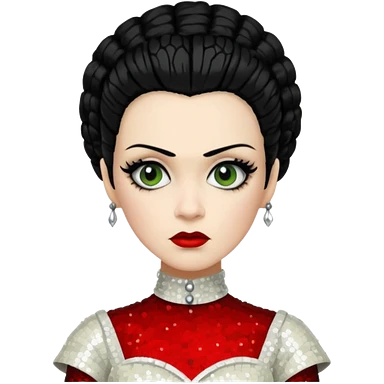 Frankenstein with black hair, dark green sequin outfit emoji | AI Emoji ...