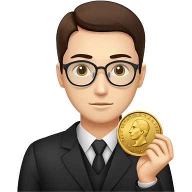 avers gold coin in front side with data scientist close-up and detailed ...