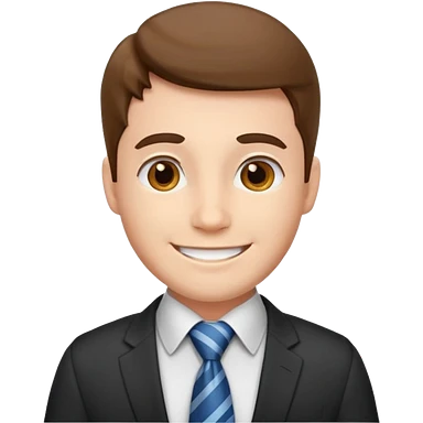 office worker man, wearing tie, orage outfit emoji | AI Emoji Generator