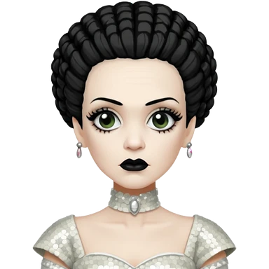 Frankenstein with dark green sequin outfit emoji | AI Emoji Generator