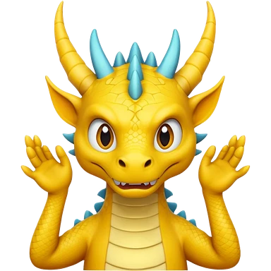 Draw a dragon that has his hands over his head (confused?) like psyduck ...