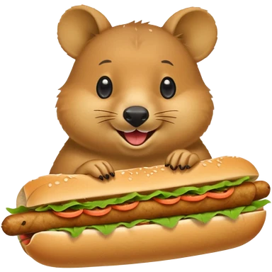 quokka eating bahn mi emoji | AI Emoji Generator