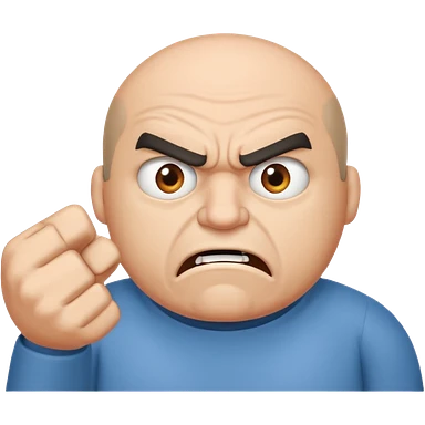 Big text "mopo" above and an angry man. Make sure the text is bigger ...