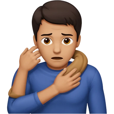 Guy strangling himself emoji | AI Emoji Generator