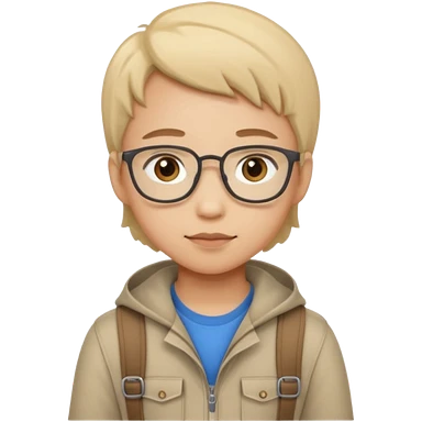a cute math adventurer, wearing basic clothes emoji | AI Emoji Generator