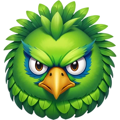Green bird which is angry emoji | AI Emoji Generator