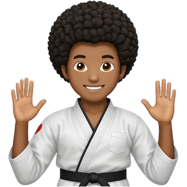 black karate instructor with afro hair and a low taper haircut, and a ...
