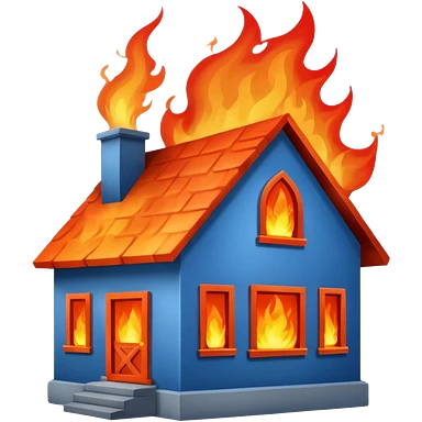blue house burning down emoji | AI Emoji Generator