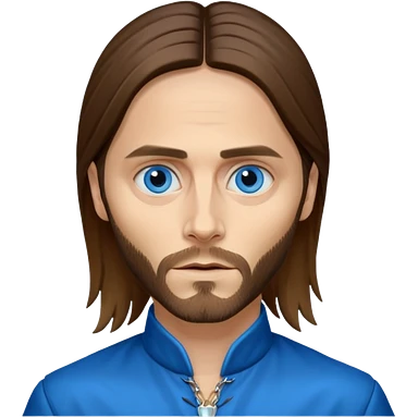 Jared Leto with blue eyes emoji | AI Emoji Generator