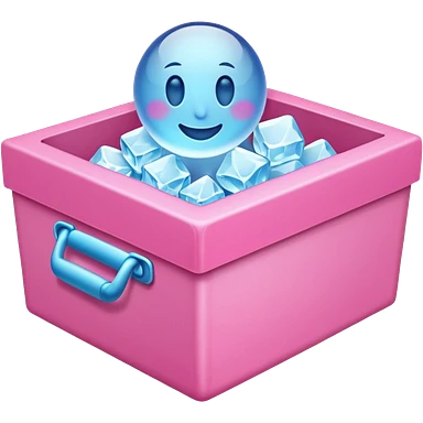 a pink box with ice emoji | AI Emoji Generator