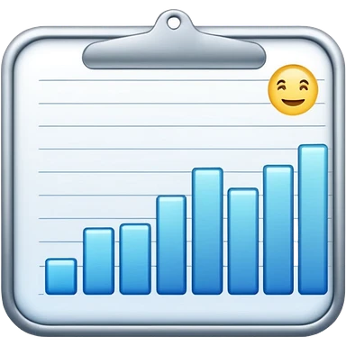 ios style emoji for report sheet consisting graph/ charts with sparkle ...