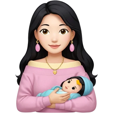 South Korean girl in her mid-thirties with long black hair with a ...