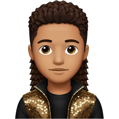 Lil Fizz from B2K with long dark brown hair, black sequin outfit emoji ...