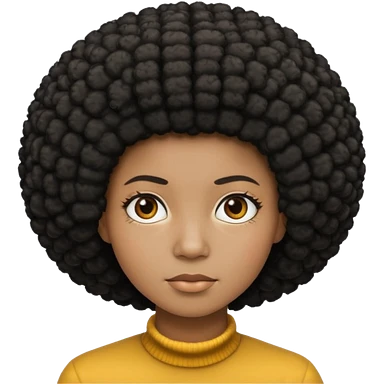 Afro not smiling and black skin color emoji male emoji | AI Emoji Generator