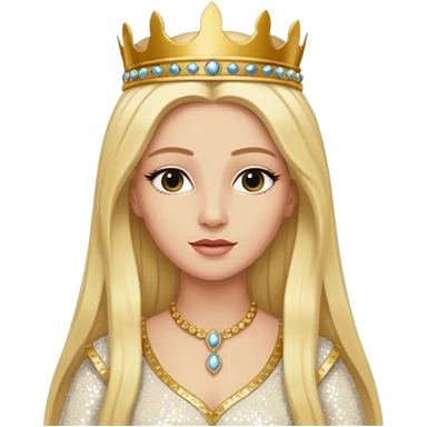 Queen of Sheba from The Bible with long blonde hair, ivory sequin ...