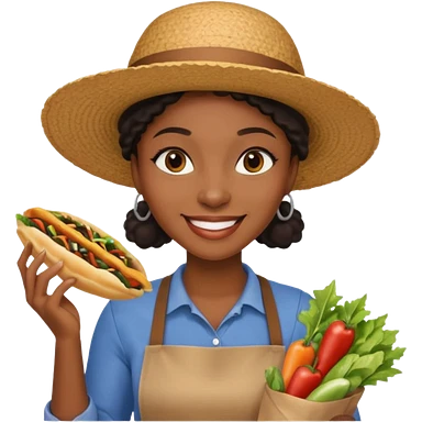 Street Food Shopper black woman emoji | AI Emoji Generator