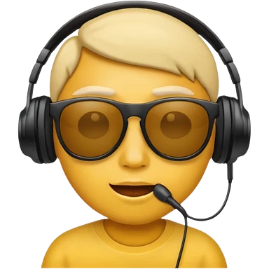 make an simple cool face emoji with music emoji | AI Emoji Generator