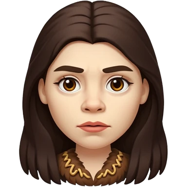slack jawed female neanderthal emoji | AI Emoji Generator