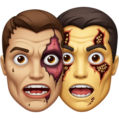 one half normal face other half burnt skin emoji | AI Emoji Generator