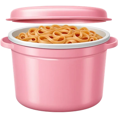 pastel pink food container with tomato pasta inside emoji | AI Emoji ...
