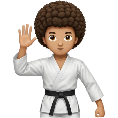 black karate instructor with afro hair and a low taper haircut, and a ...
