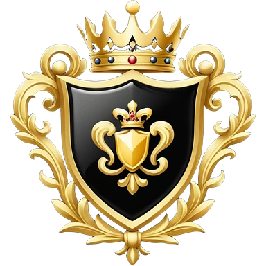 royal crest black and gold not too many little details emoji | AI Emoji ...