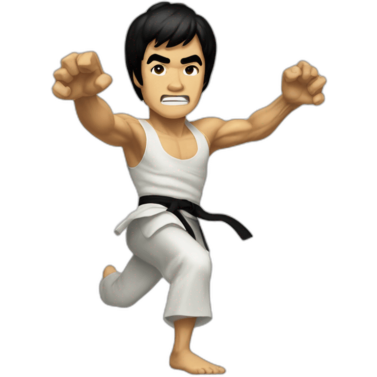 Bruce-Lee-attack emoji | AI Emoji Generator