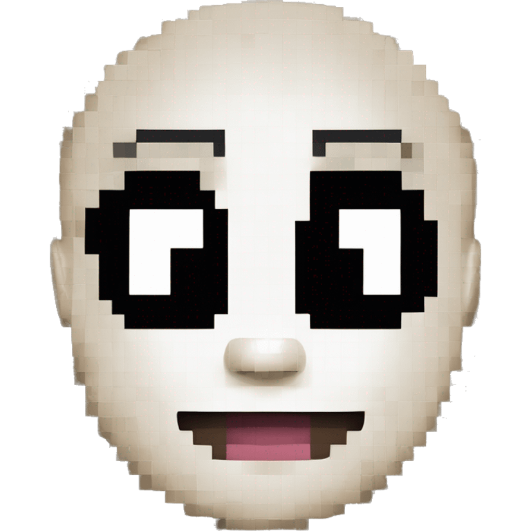 The image depicts a pixel art representation of a face, resembling Sans ...