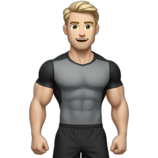 Surprised Pale skinned Fit Man With the biceps and dark brown hair in ...