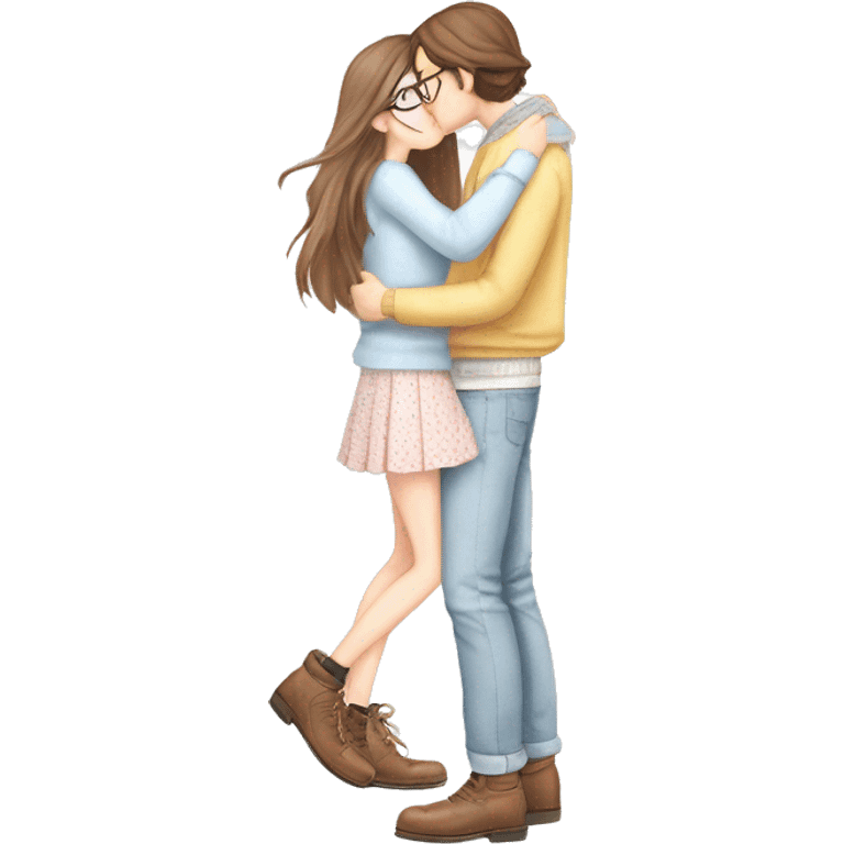 young love embrace heart glasses emoji | AI Emoji Generator