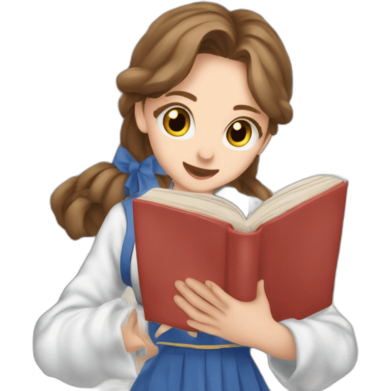 smiling girl with bookshelf emoji | AI Emoji Generator