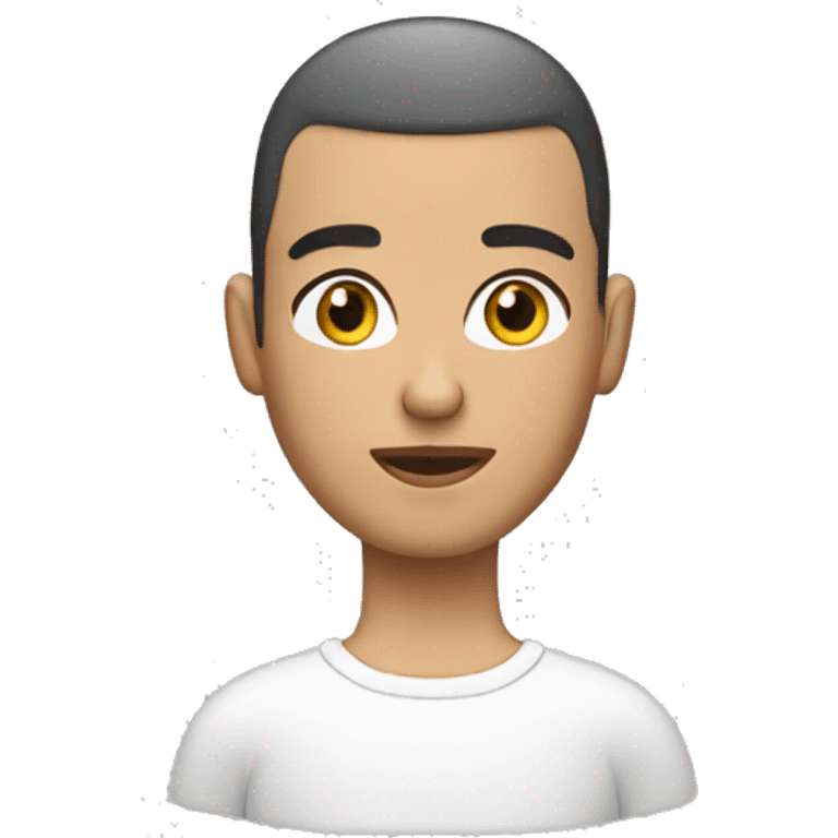 Buzz cut haircut, brunette, Arab young head 3d apple emoji emoji | AI ...