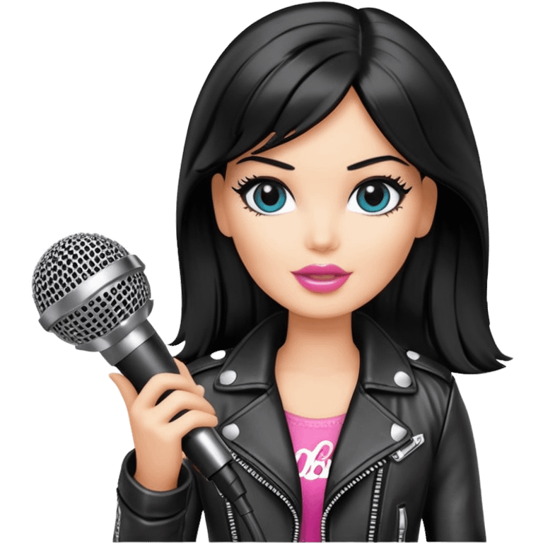 barbie rockstar with black hair emoji | AI Emoji Generator