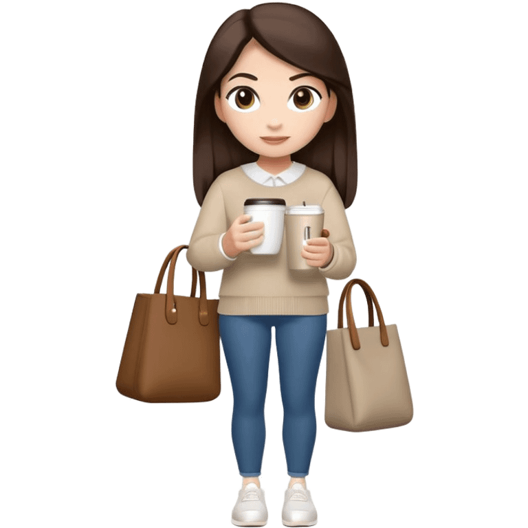 A full-body female character in Apple Memoji style. She has the same ...