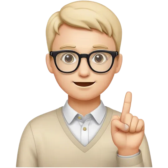Nerd with a finger emoji | AI Emoji Generator