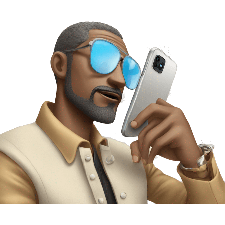 stylish man with phone emoji | AI Emoji Generator