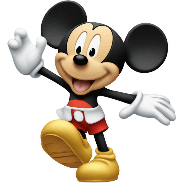 Mickey Mouse cheering for Joy emoji