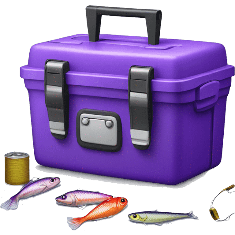 Realistic purple Fishing tackle box emoji AI Emoji Generator