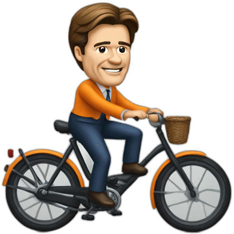mark rutte on a bike emoji | AI Emoji Generator