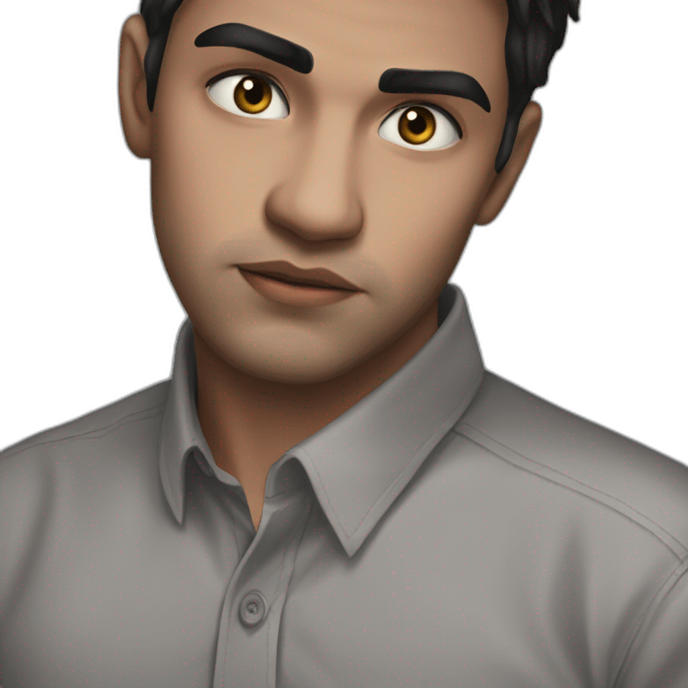 mysterious black-haired boy stares emoji | AI Emoji Generator