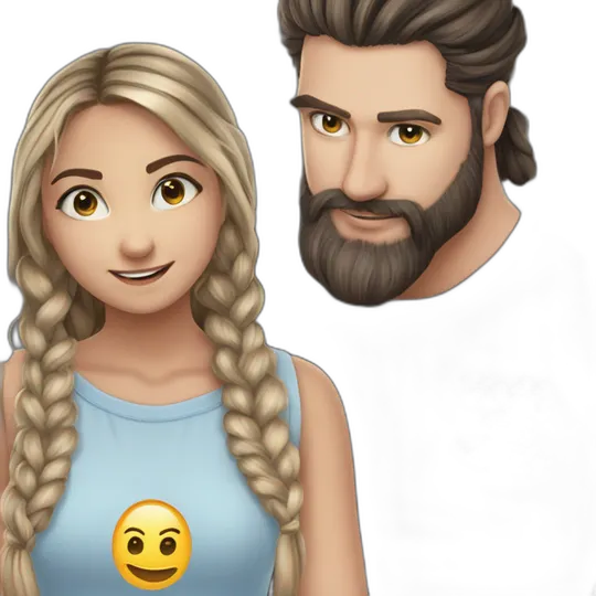 smiling duo in stylish attire emoji | AI Emoji Generator