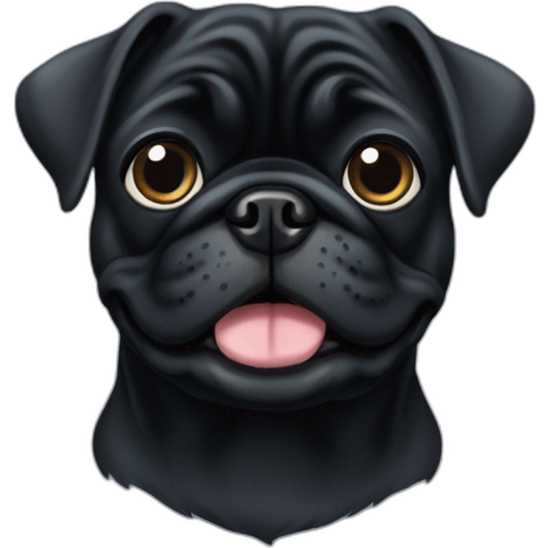 Black pug emoji | AI Emoji Generator