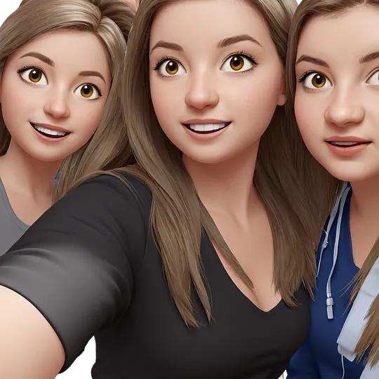happy girls group selfie emoji | AI Emoji Generator