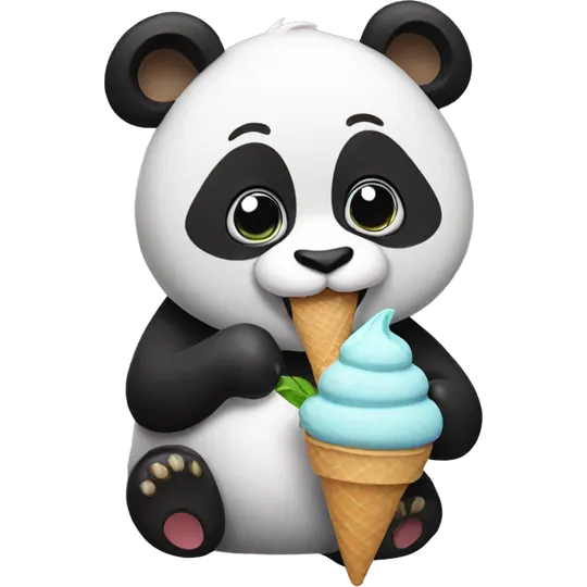 Panda eating ice cream emoji | AI Emoji Generator